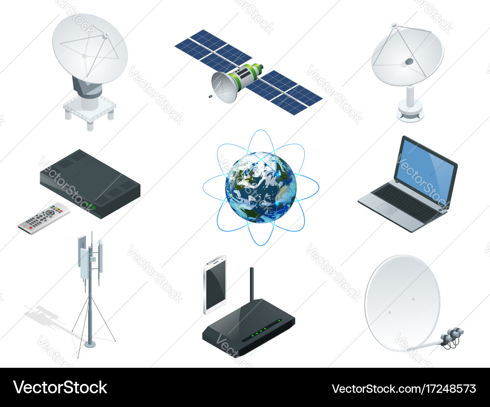 Global Wireless Network Icons Royalty Free Vector Image