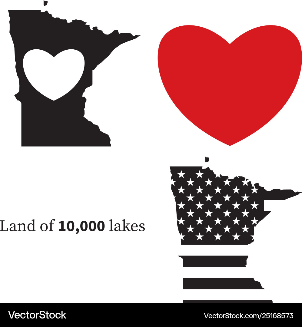 Minnesota us state map Royalty Free Vector Image