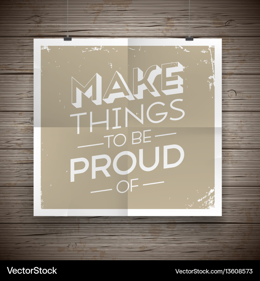 Poster with hand drawn lettering slogan Royalty Free Vector