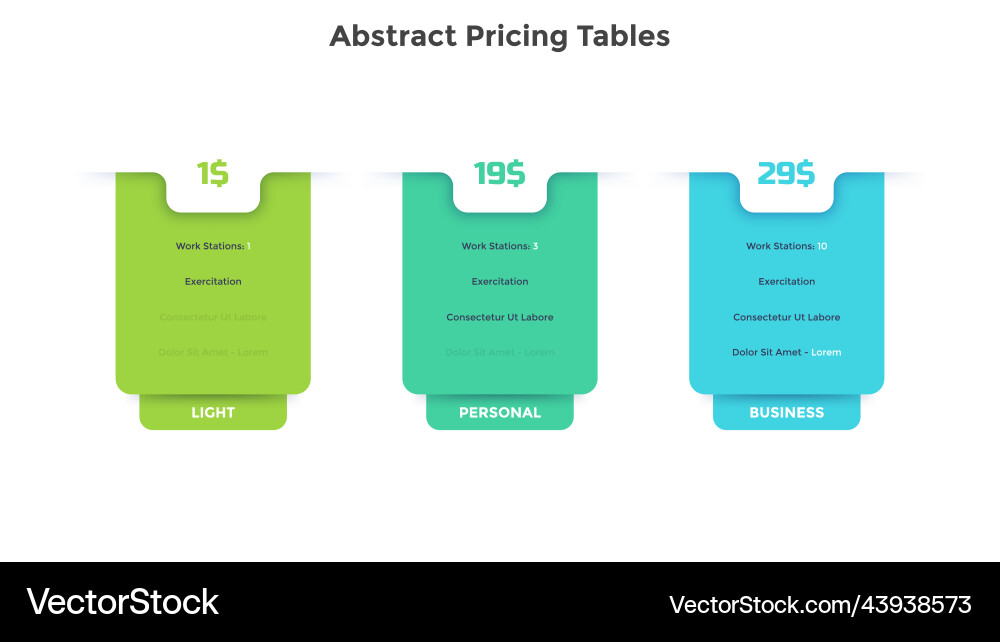 Pricing Table Infographic Template Royalty Free Vector Image