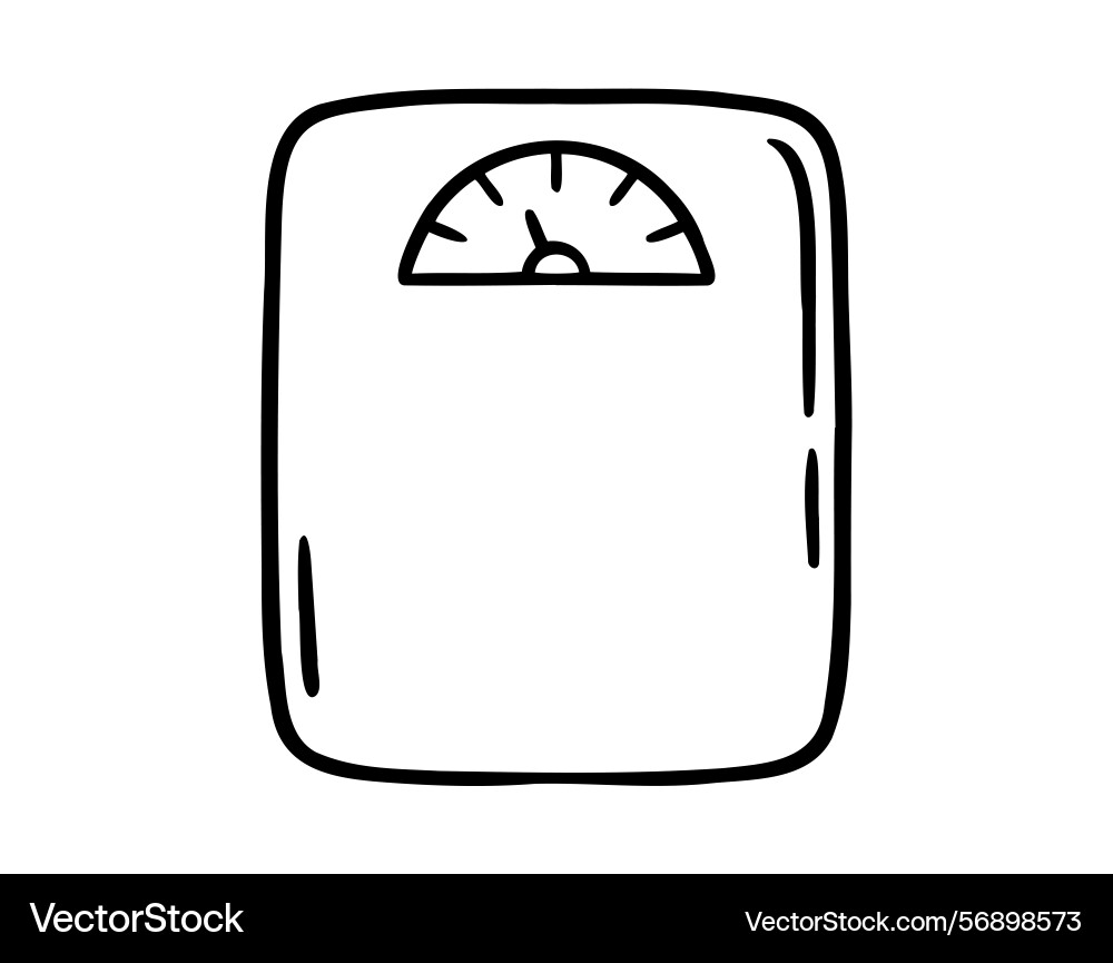 Scales human weight mechanical top view doodle Vector Image