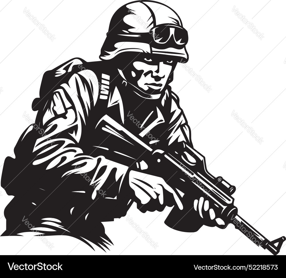 Striker symbol black icon for tactical warriors Vector Image