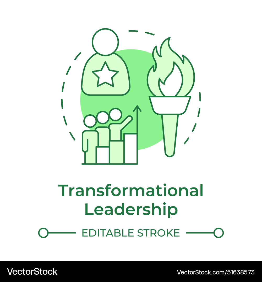 Transformational leadership green concept icon Vector Image