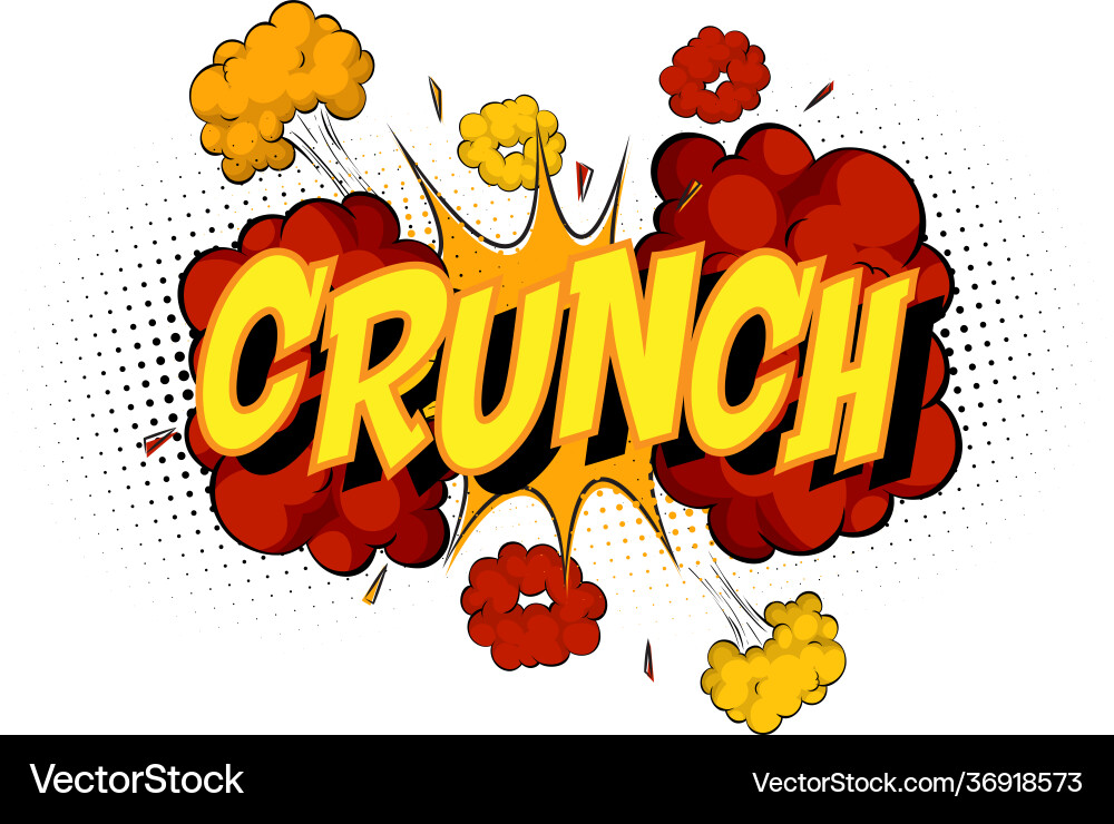 Word crunch on comic cloud explosion background Vector Image