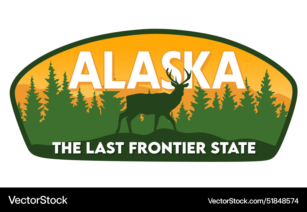 Alaska state with beautiful natural views Vector Image