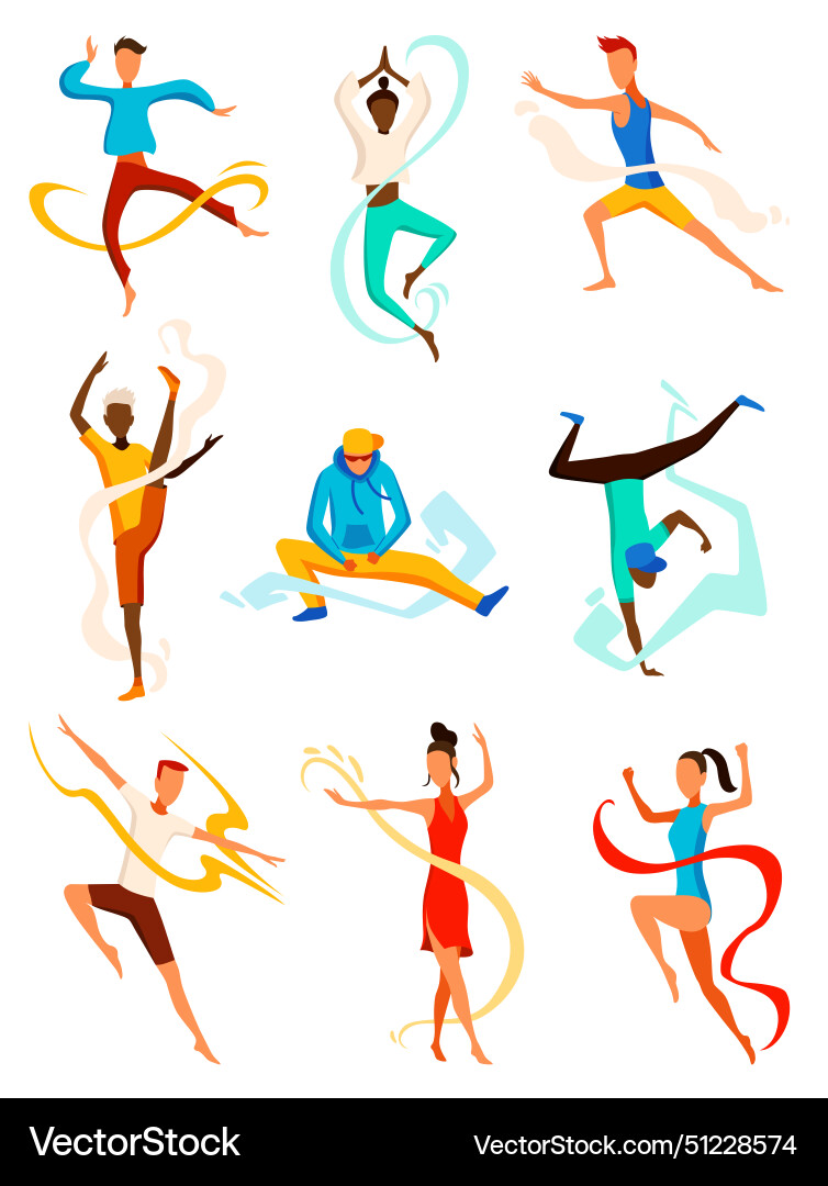 Contemporary and classical dancing set dancer Vector Image