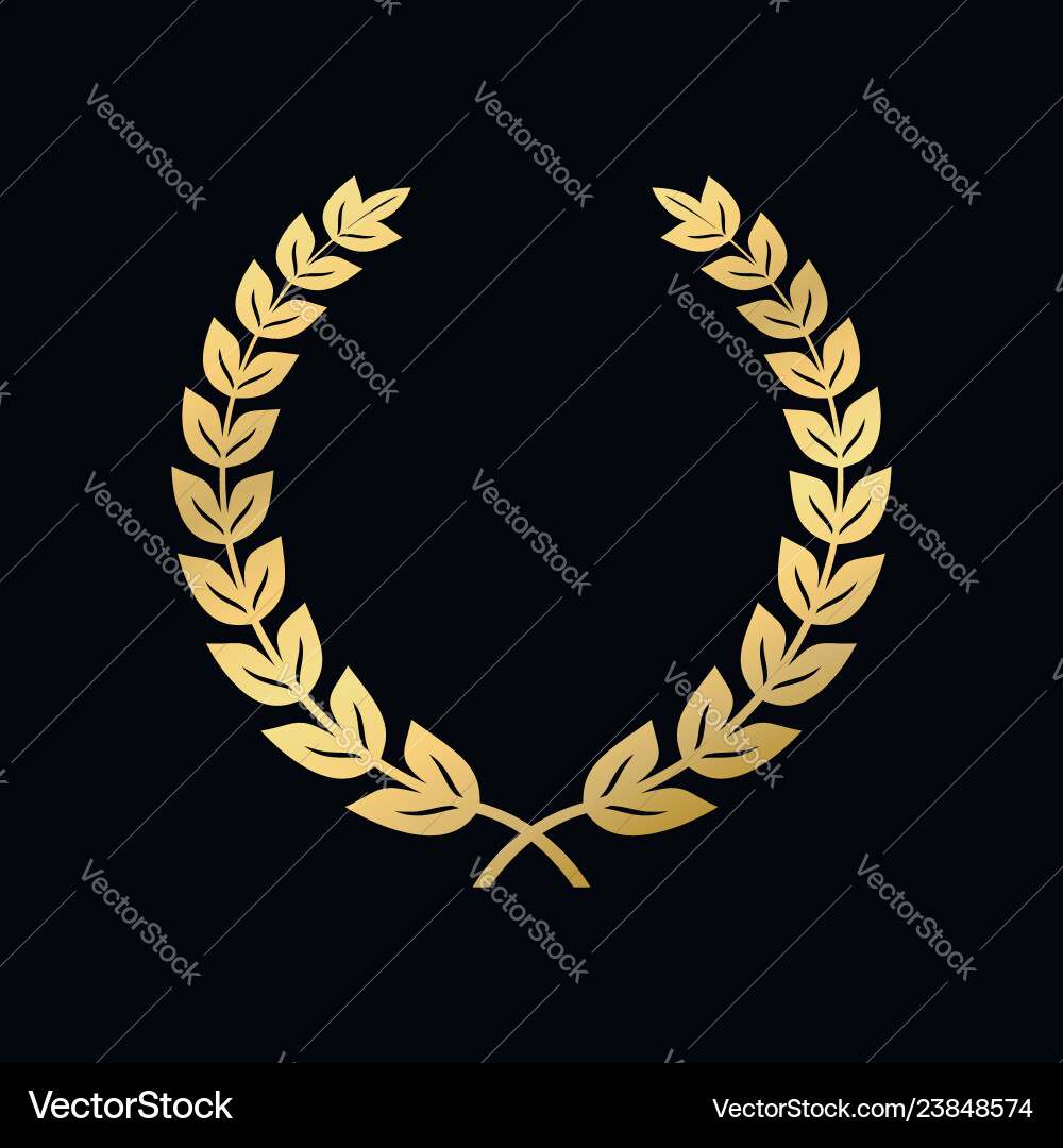 Gold laurel wreath Royalty Free Vector Image - VectorStock
