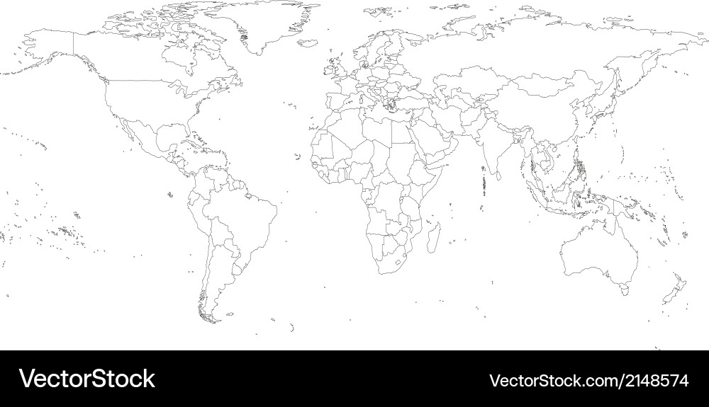Gray Political World Map Royalty Free Vector Image