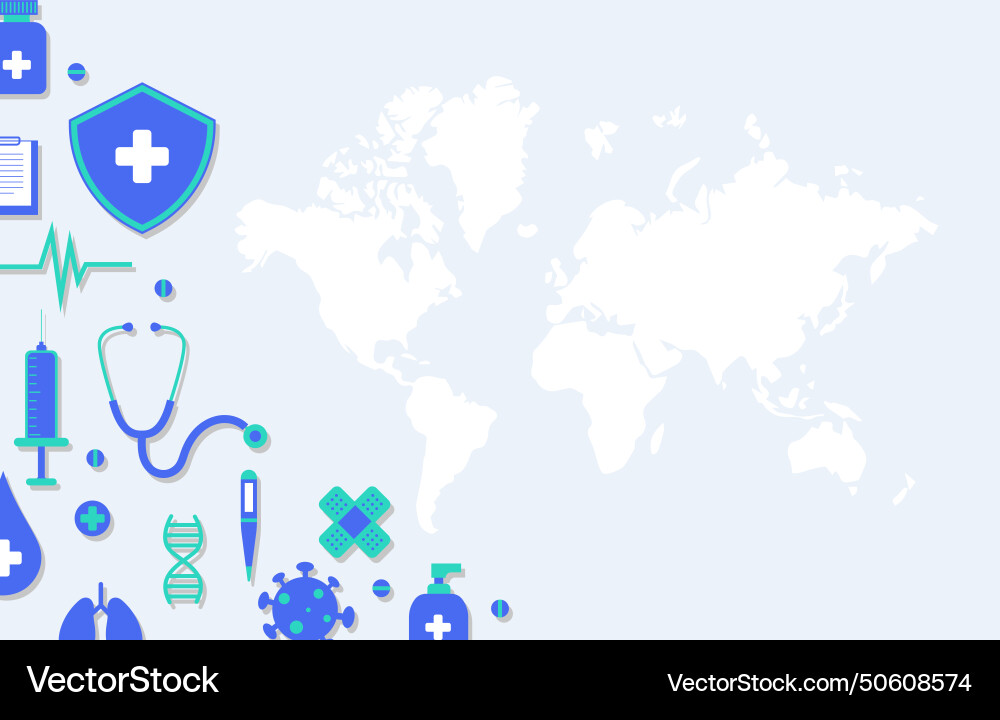 Medical background with flat color concept Vector Image