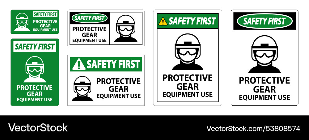 Safety or protective gear and equipment use Vector Image