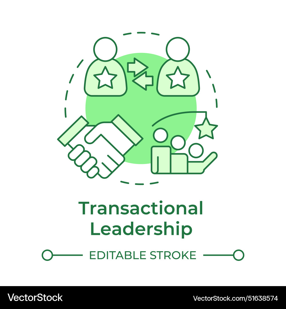 Transactional leadership green concept icon Vector Image Transactional leadership green concept icon Vector Image
