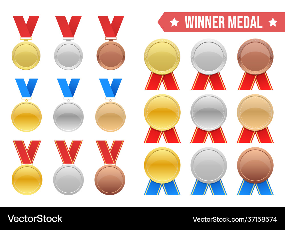 Winner medal design isolated on white background Vector Image