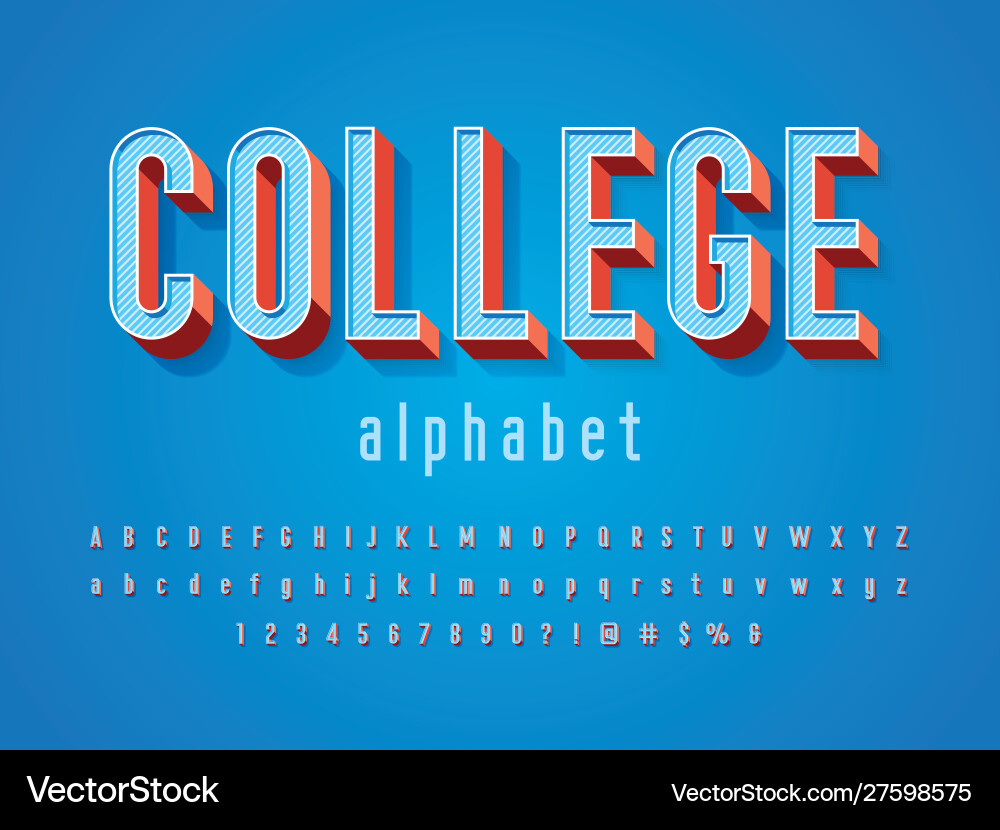 3d bold font Royalty Free Vector Image - VectorStock