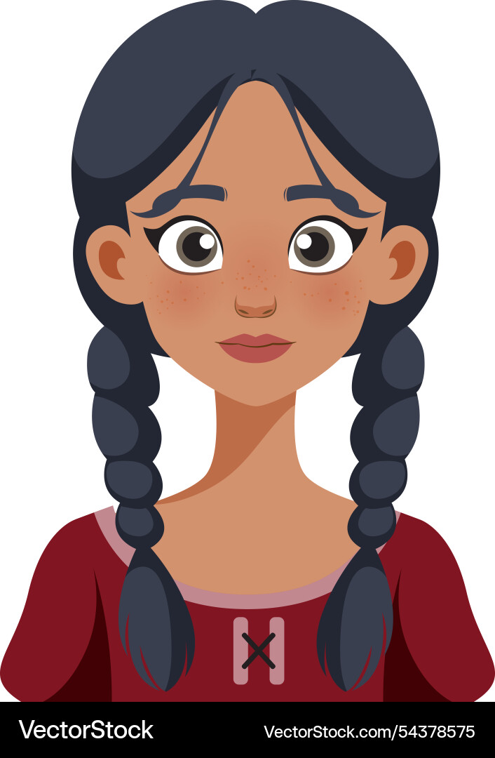 A woman with two braids Royalty Free Vector Image