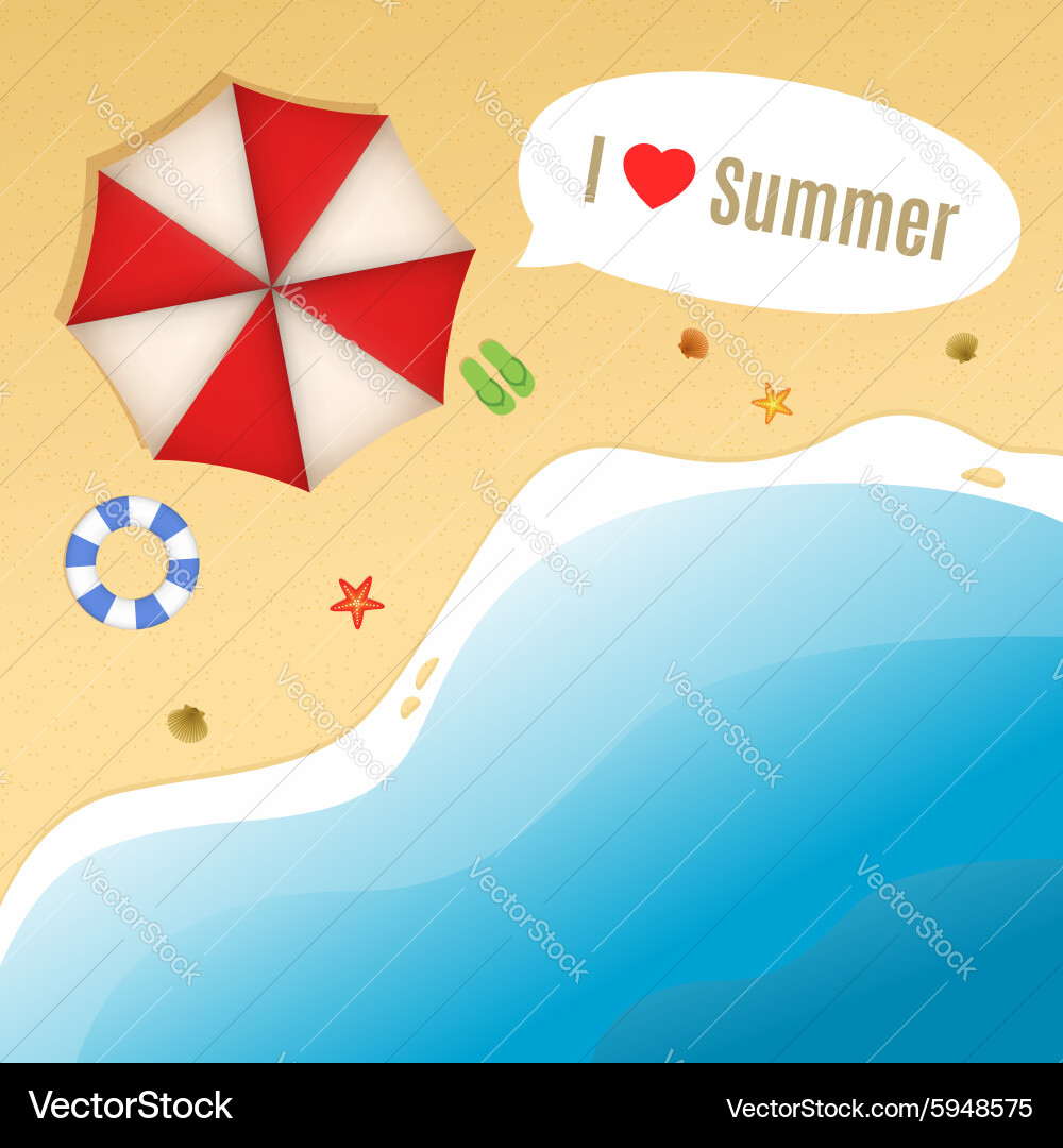 Beach top view Royalty Free Vector Image - VectorStock