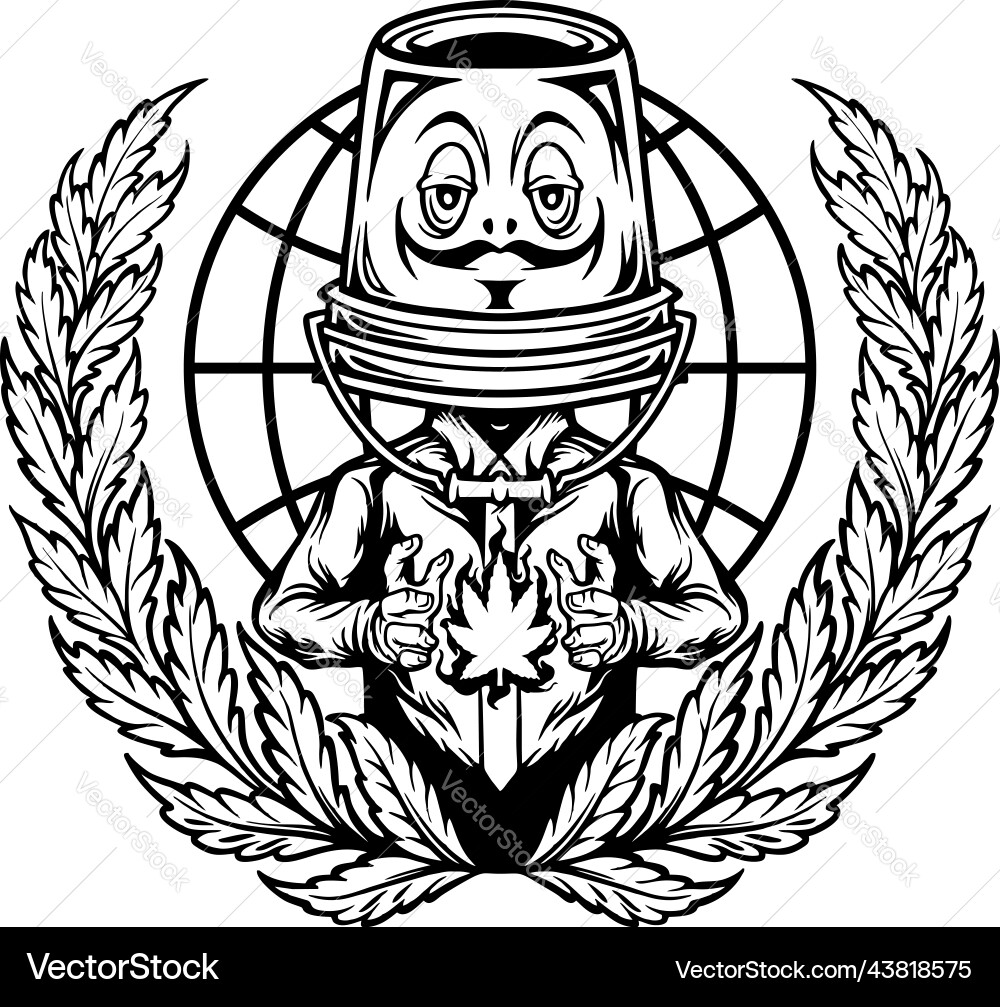 Cannabis Mascot Logo - Weed Character Royalty Free Vector