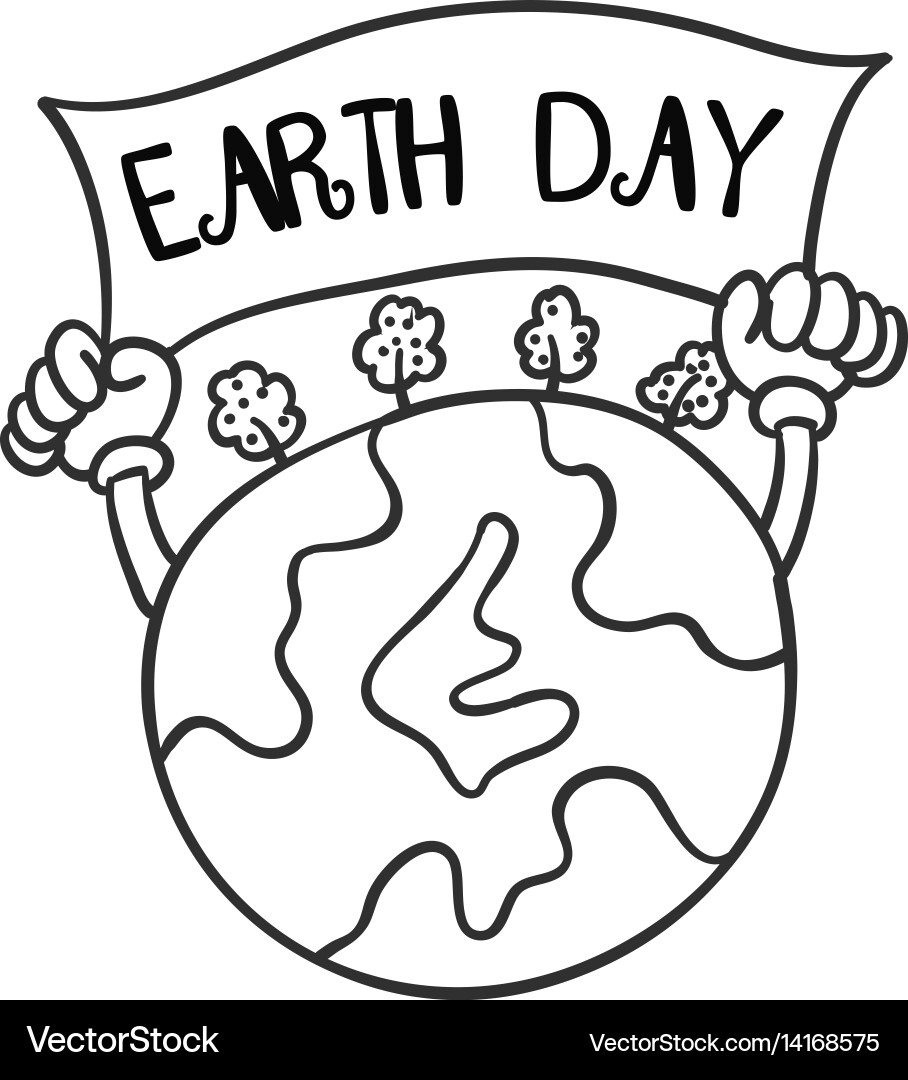 Collection of earth day hand draw Royalty Free Vector Image