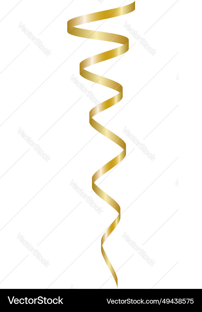 Golden spiral ribbon element Royalty Free Vector Image