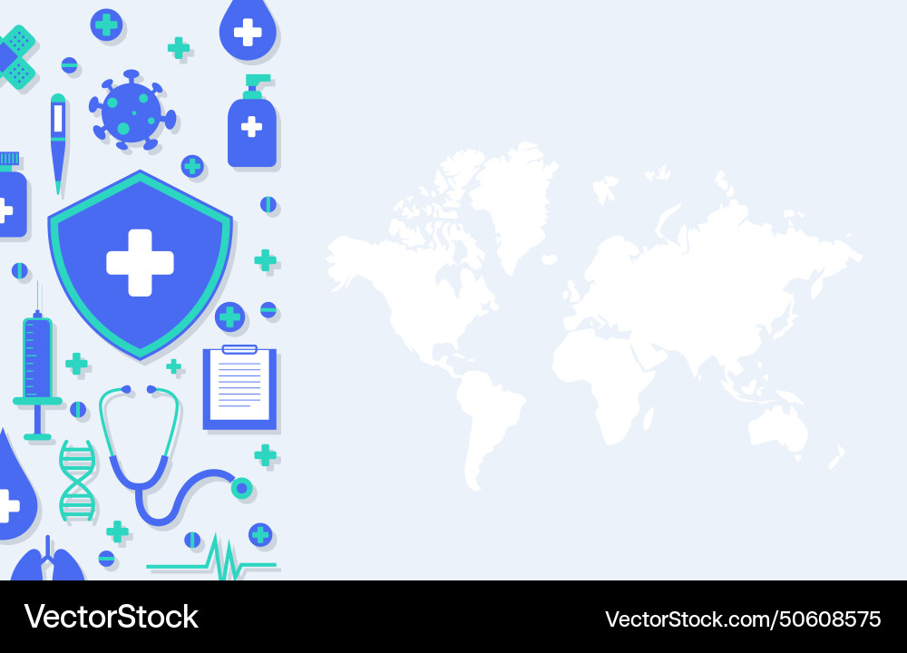 Medical background with flat color concept Vector Image