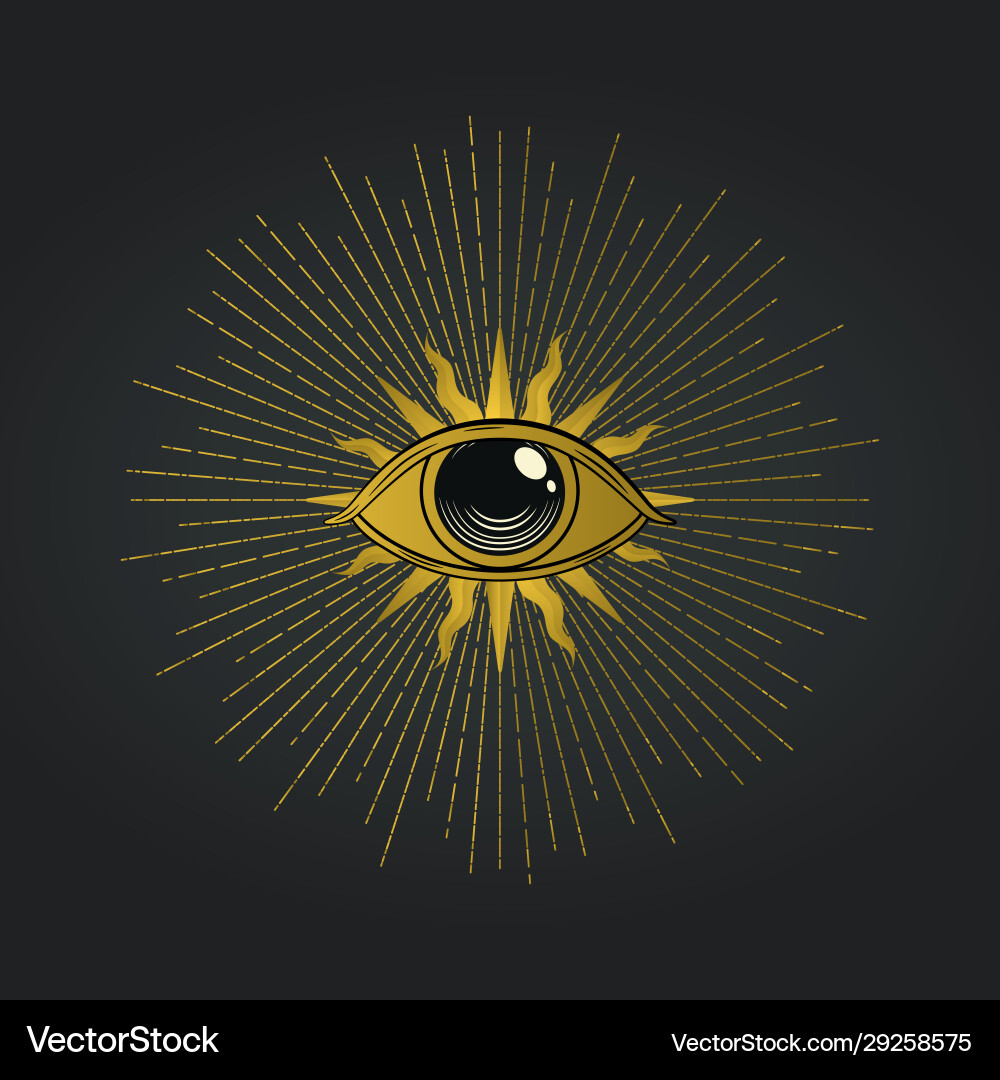 Okkulte Symbole - masonic eye illuminati Vektorbild