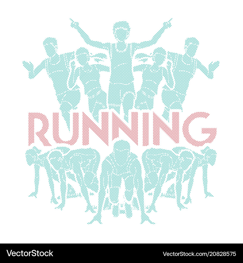 People run runner marathon running Royalty Free Vector Image