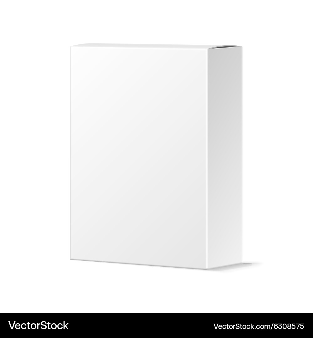 Realistic blank white product package box mockup Vector Image