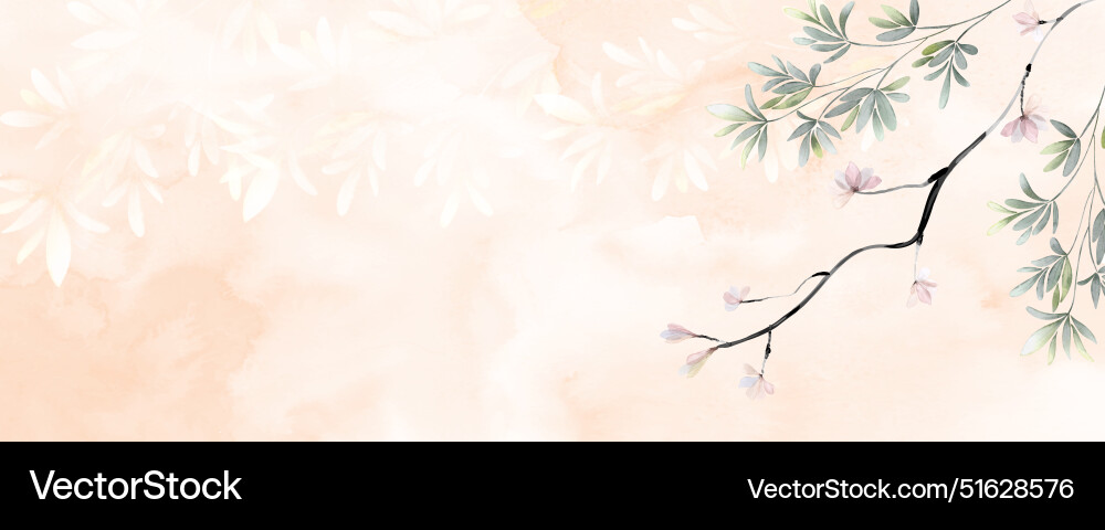 Abstract background with flowers leaves branch on Vector Image