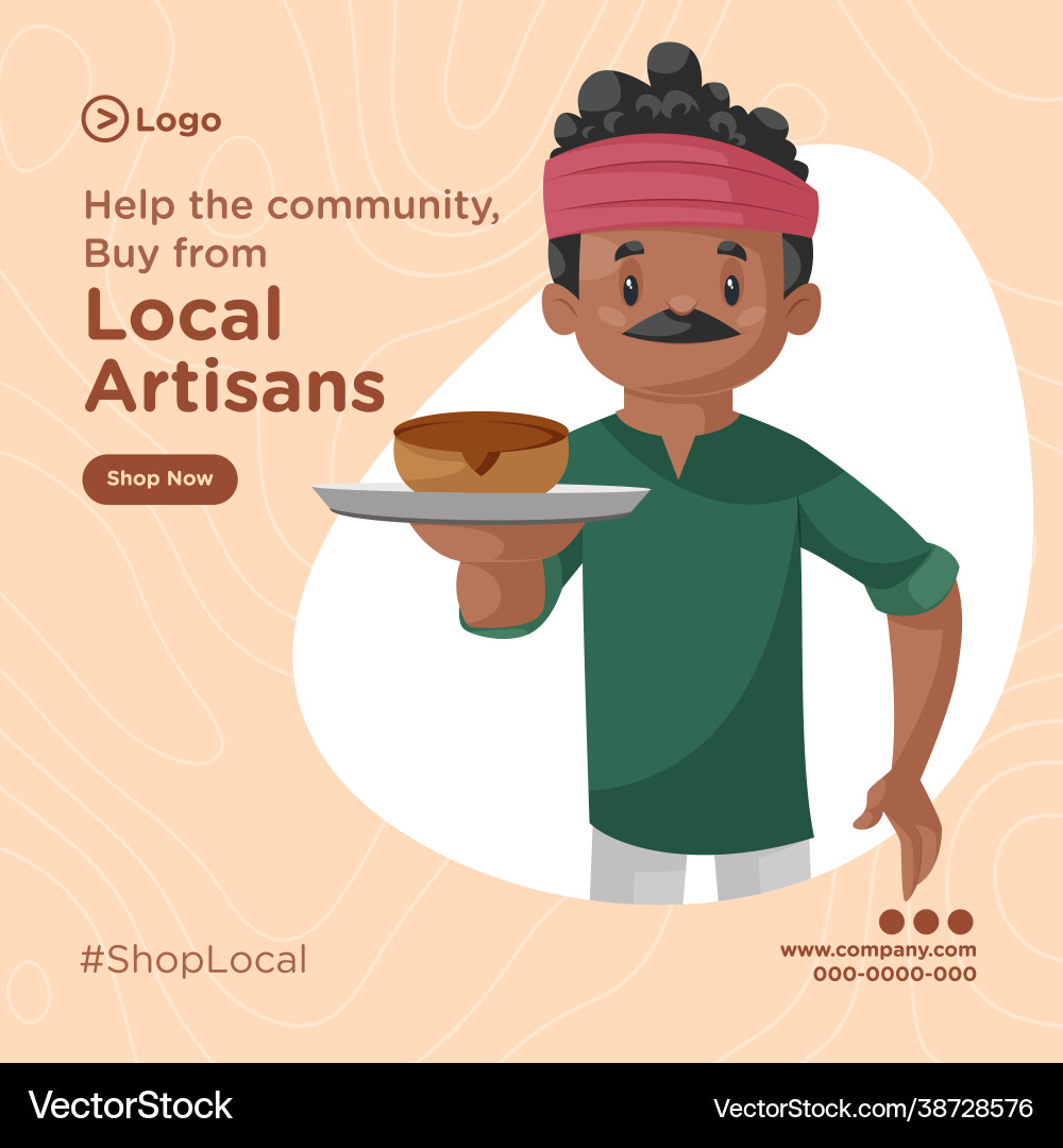 Banner design local artisans Royalty Free Vector Image