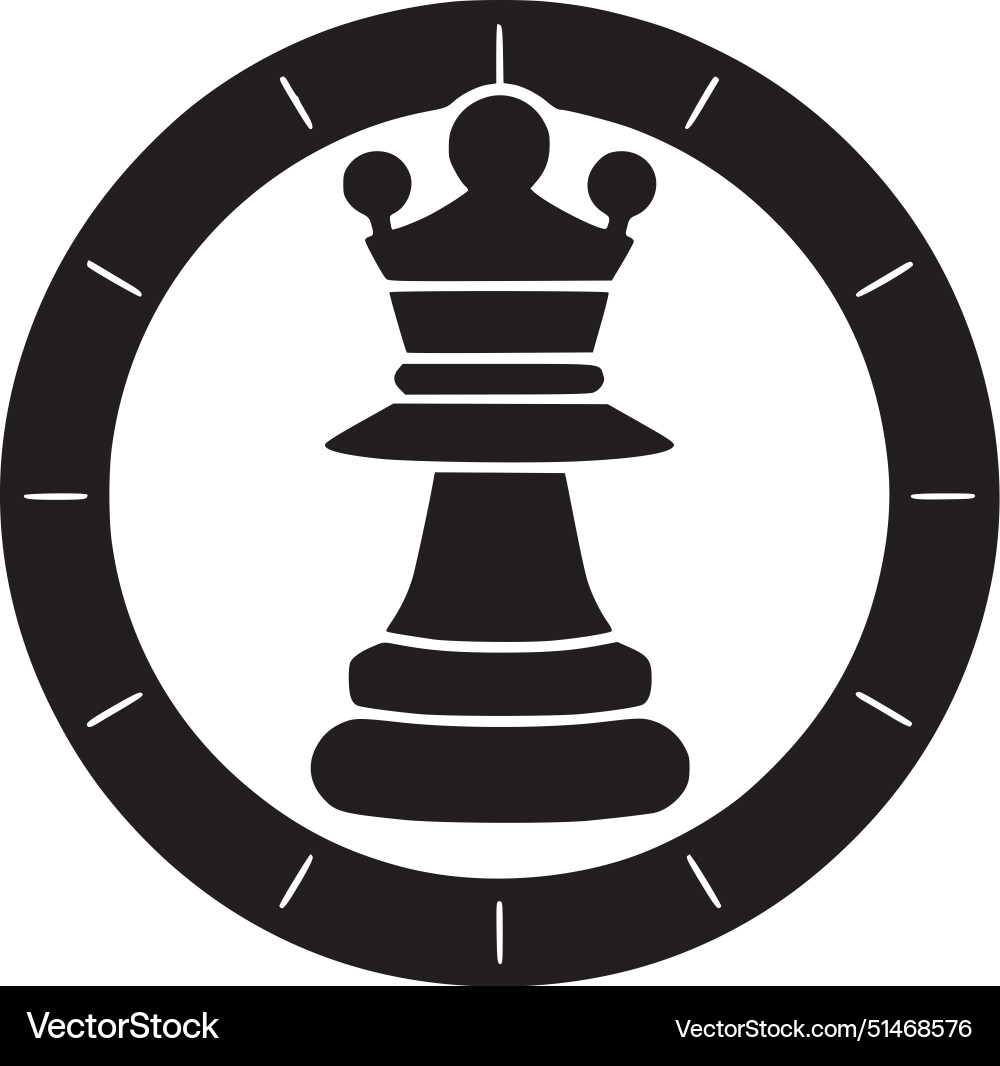 Chess - black and white isolated icon Royalty Free Vector