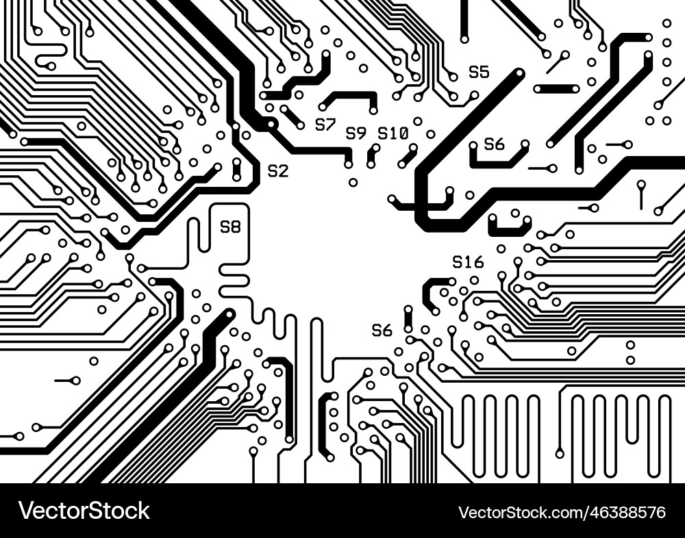 Circuit board data transfer Royalty Free Vector Image