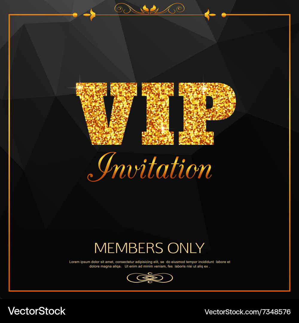 Gold vip background club members only Royalty Free Vector