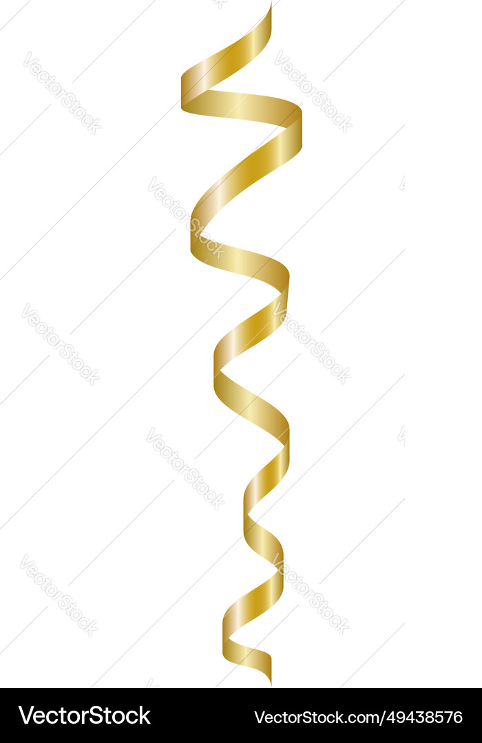 Golden spiral ribbon element Royalty Free Vector Image