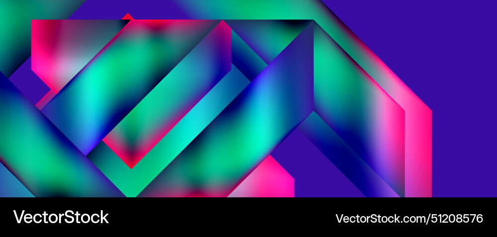 Neon colorful geometric shapes Royalty Free Vector Image
