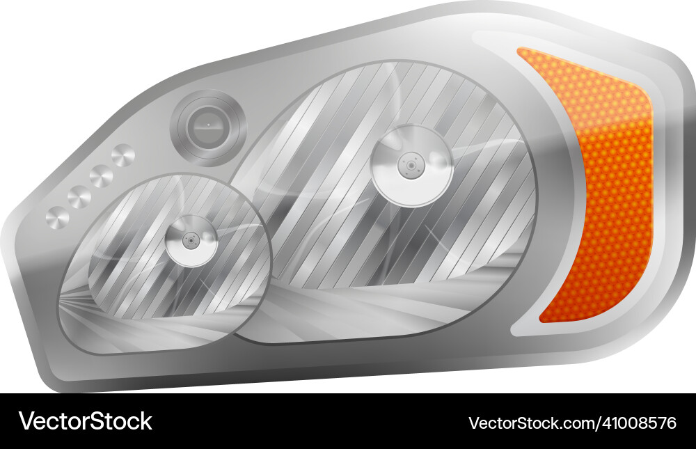 Realistic car headlamp Royalty Free Vector Image