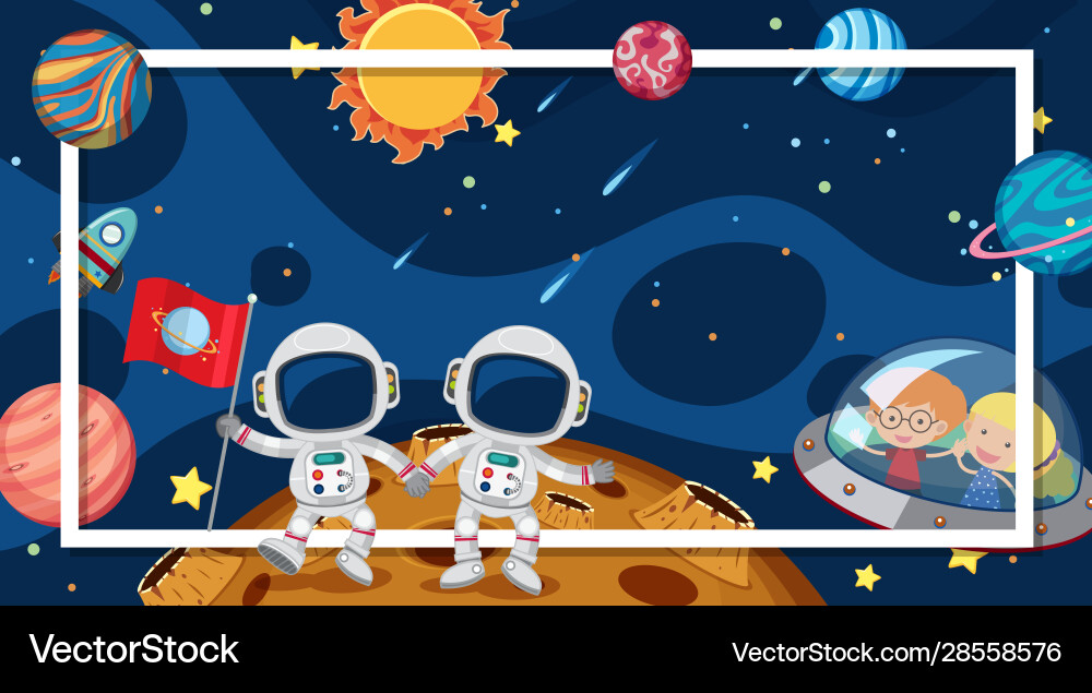 Space Border Template Royalty Free Vector Image