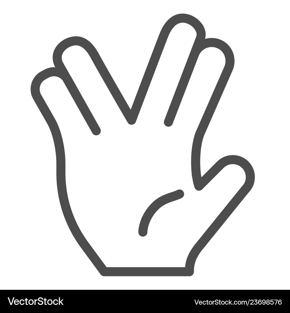 Two fingers divide gesture line icon hand Vector Image