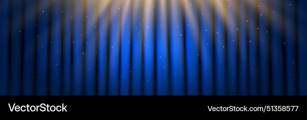 Blue Curtain Stage Lights Royalty Free Vector Image