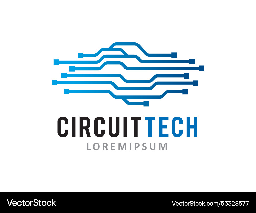 Circuit tech logo symbol or icon template Vector Image