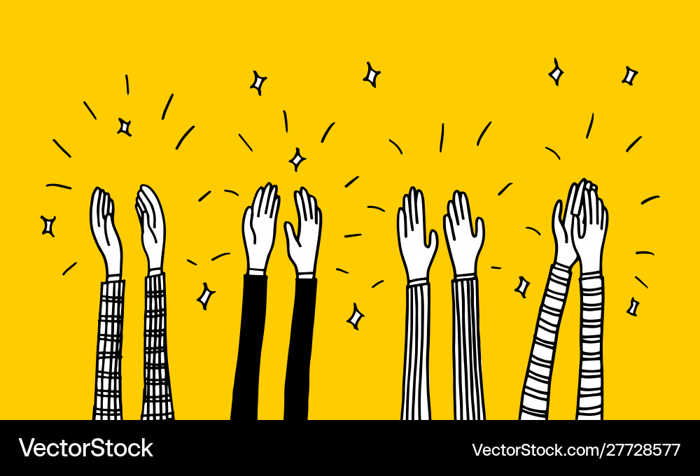 Doodle design element applause Royalty Free Vector Image