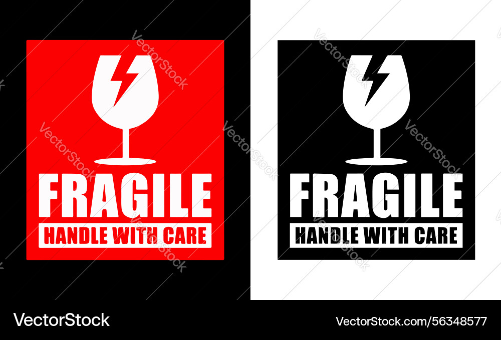 Fragile handle with care sticker label transparent