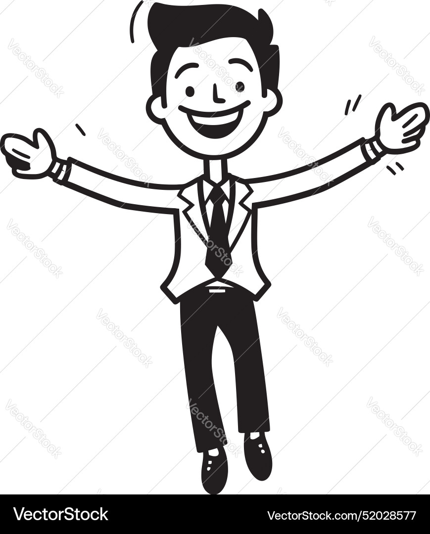 Gleeful business executive crest black logo Vector Image