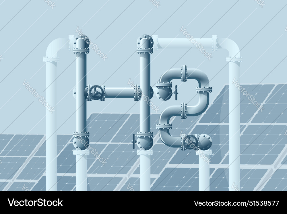 H2 formula from pipes Royalty Free Vector Image