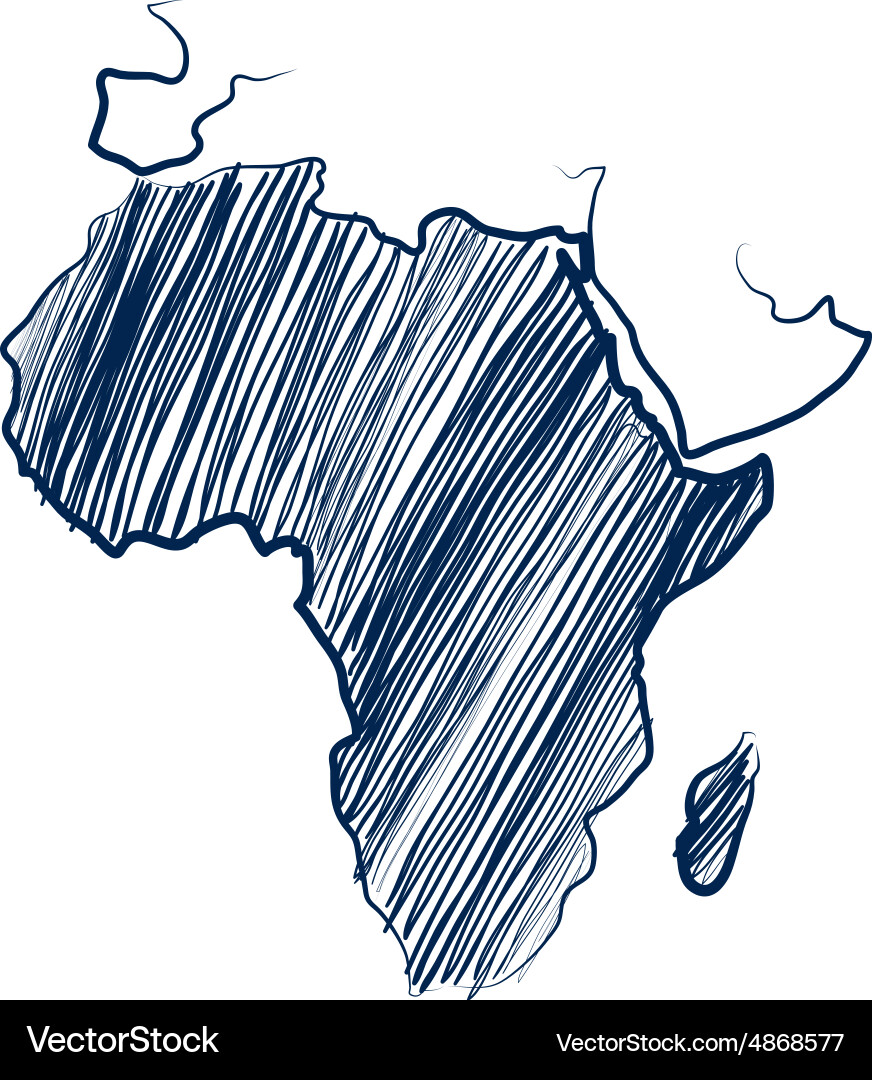 Hand Drawn Africa Map Royalty Free Vector Image