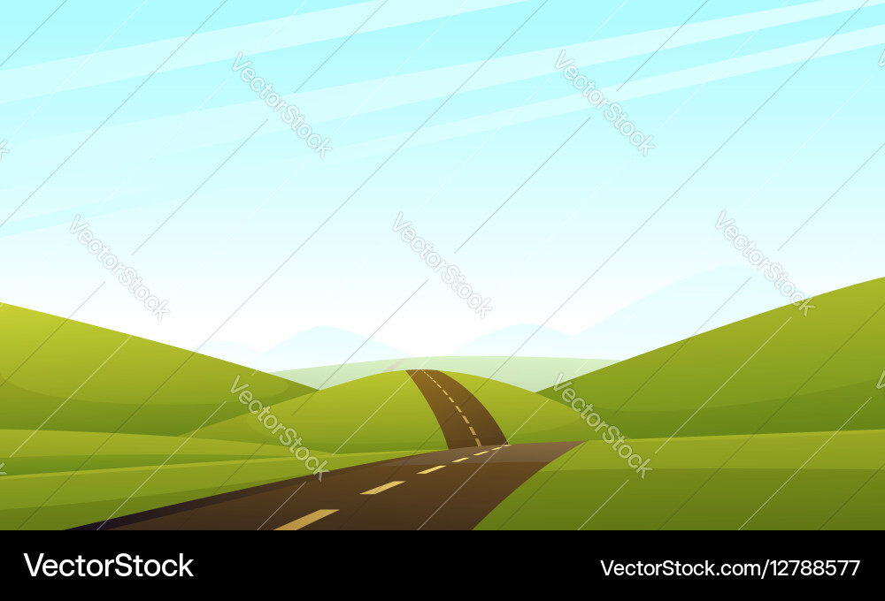 Hill road Royalty Free Vector Image - VectorStock