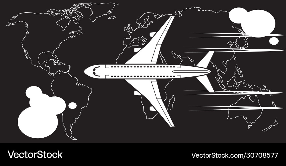 Intercontinental flight passenger aircraft Vector Image