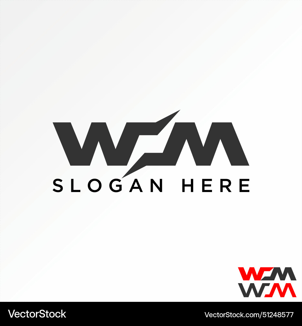 Letter initial wm sans serif font electric thunder