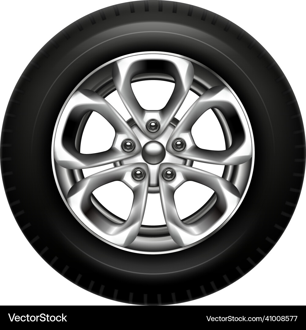 Realistic car wheel Royalty Free Vector Image - VectorStock