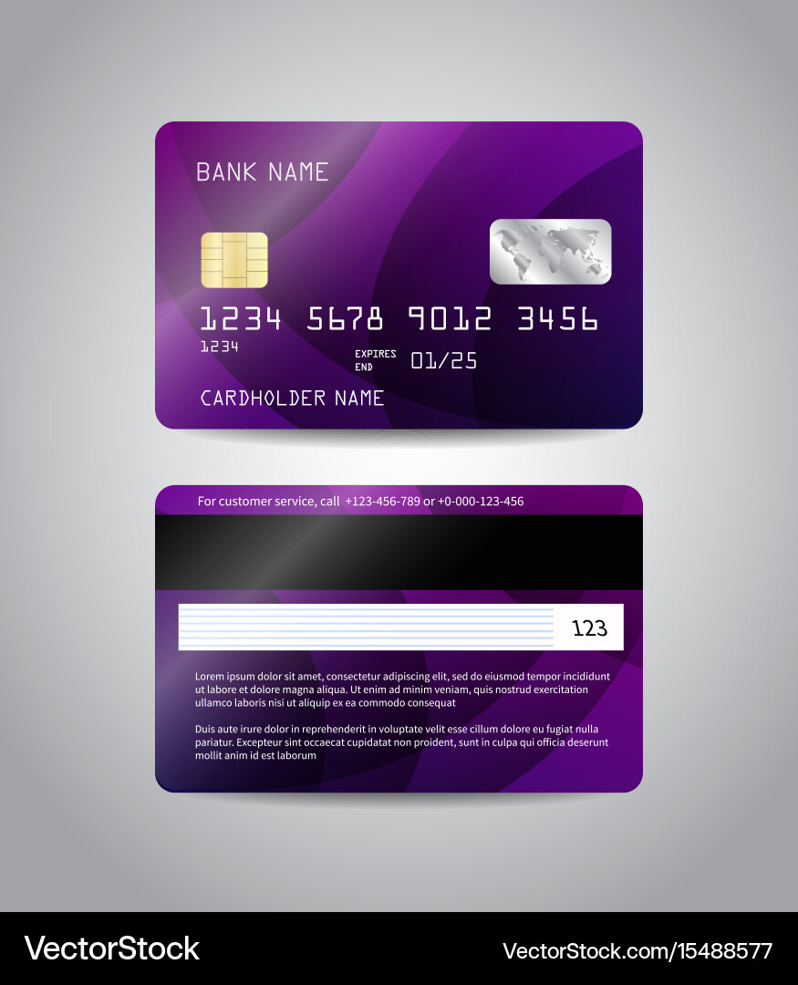 Realistic detailed credit card Royalty Free Vector Image