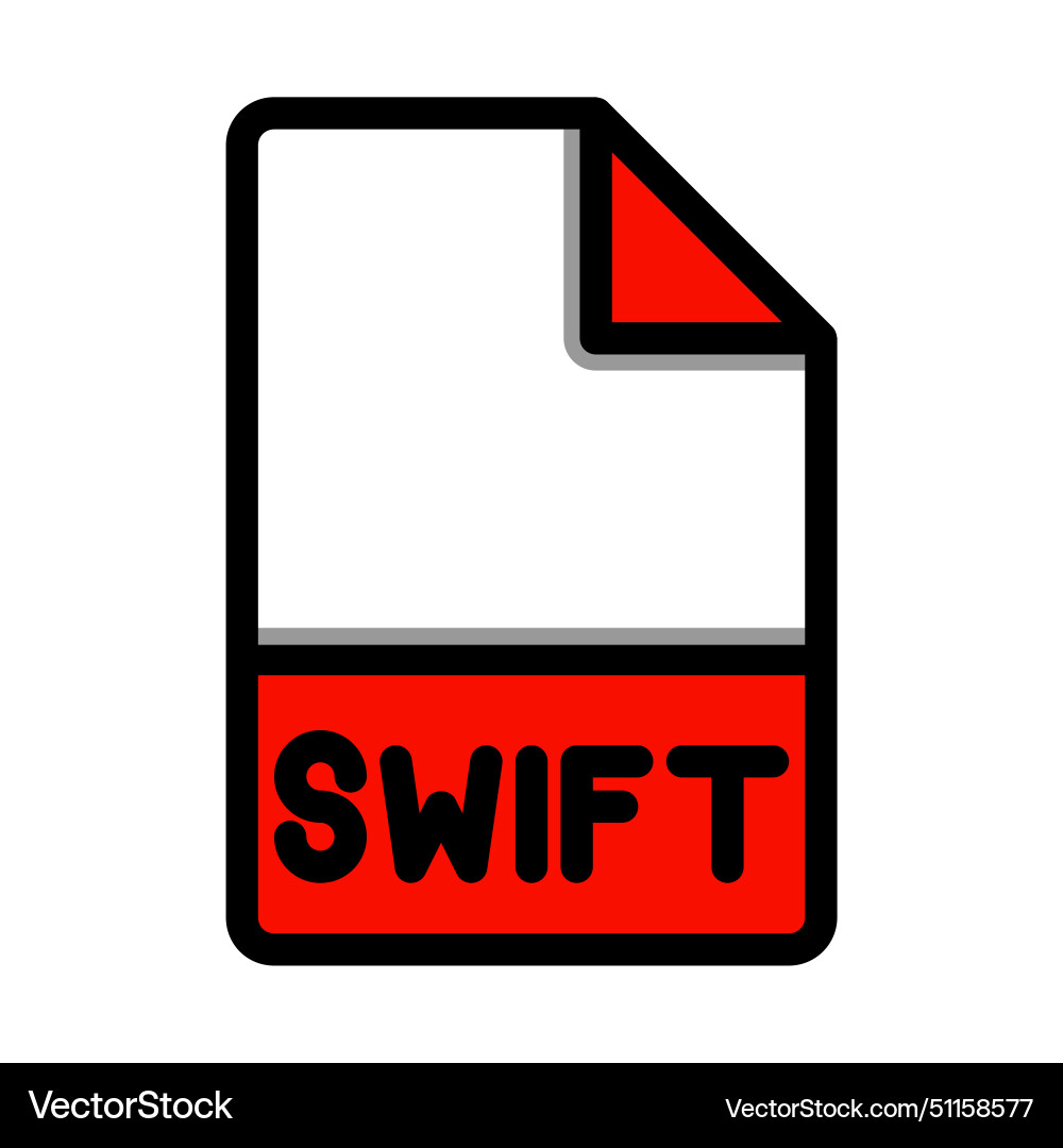 Swift file type format icon extension document Vector Image Swift file type format icon extension document Vector Image