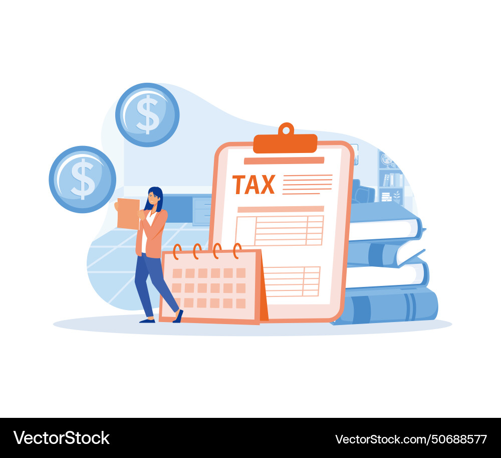 Tax preparation abstract year payment Royalty Free Vector